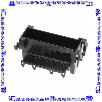 929505-6 矩形连接器外壳18POS插头2排5mm公形引脚黑色自由悬挂