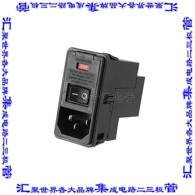 6609107-5 电源接入连接器3POS插座公插片模块IEC320-C14面板安装
