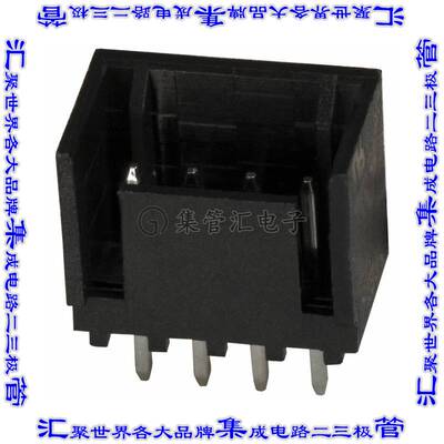 2-644861-4 针座连接器4POS接头2.54mm公形插针通孔直针锡