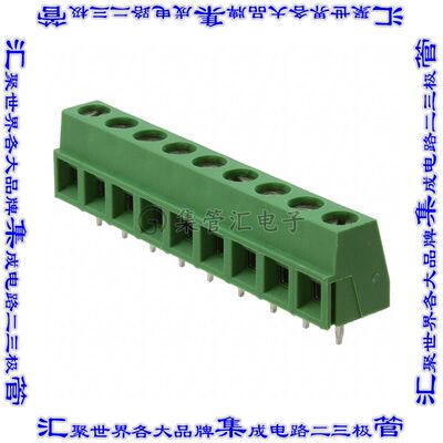 282836-9 线对板连接器9POS接线端子5mm通孔水平带板
