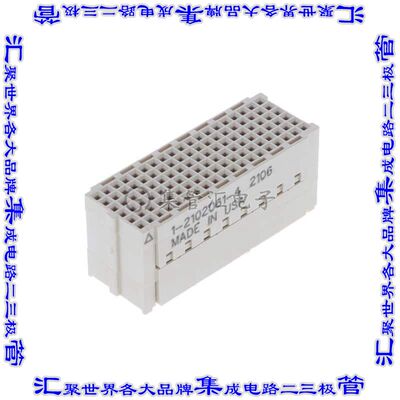 1-2102061-4 针座连接器114POS插座6排1.27mm母形插口表贴SMD镀金