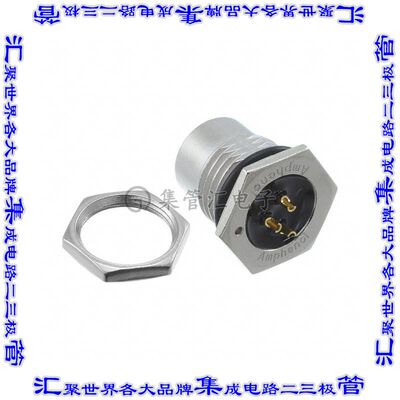 M12A-03PFFS-SF8001 圆形连接器3POS插座母插口焊杯镀金面板安装