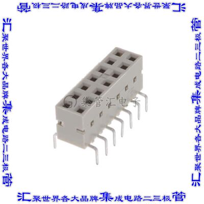 71991-307HLF 针座连接器14POS插座2排2.54mm母形插口通孔直针镀