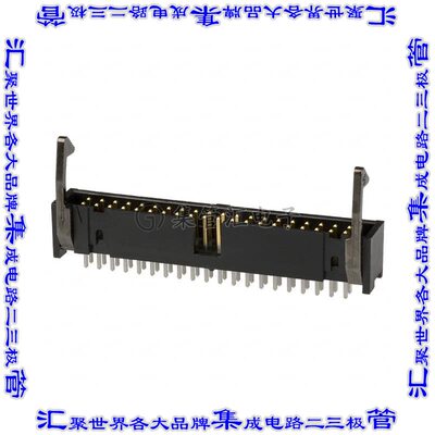 1-1761606-3 针座连接器40POS接头2排2.54mm公形插针通孔直针镀金