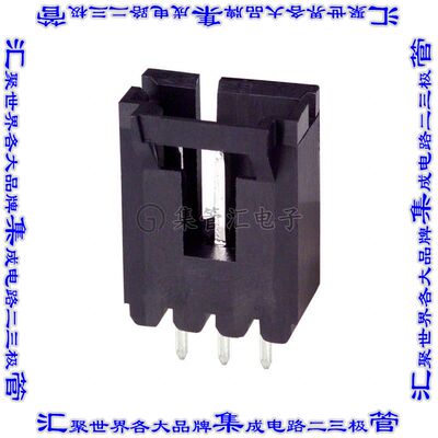 103639-2 针座连接器3POS接头2.54mm公形插针通孔直针锡