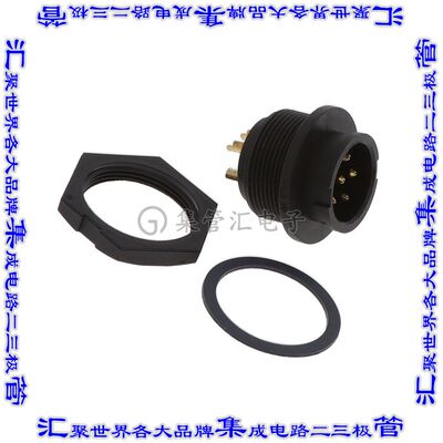 ACB-06RMMS-LC7001 圆形连接器6POS插座公形引脚焊杯镀金面板安装