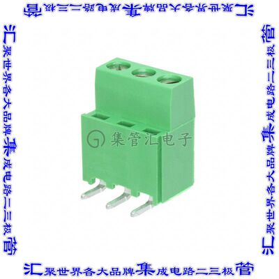 282862-3 线对板连接器3POS接线端子5mm通孔垂直带板