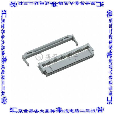 89140-0003 矩形连接器40POS插座2排2.54mm母插口灰色IDC镀金自由