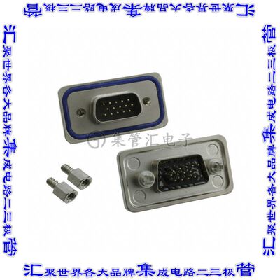 15-000493 连接器15POS插头公引脚3排D-Sub高密度面板安装通孔