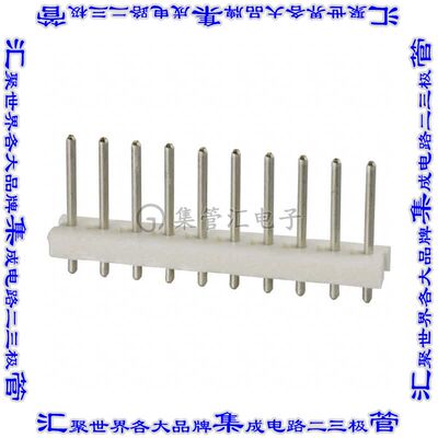 1-640384-0 针座连接器10POS接头3.96mm公形插针通孔直针锡