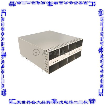 U95R3Q5404LLH1B 插拔式连接器插座成组(2x3)QSFP通孔直角压配