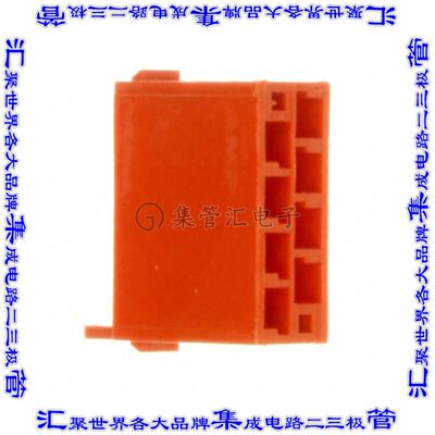 338095-8 矩形连接器外壳8POS插头2排2.54mm公形引脚红色自由悬挂