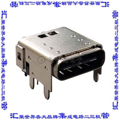 USB-C40-S-RA-BK-30-TR 连接器USB TYPE-C插座24POS USB 4.0通孔