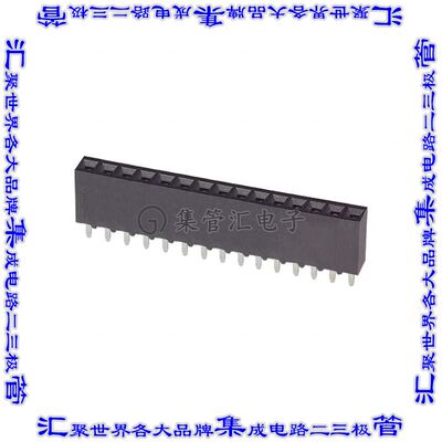 1-534237-3 针座连接器15POS插座2.54mm母形插口通孔直针镀金