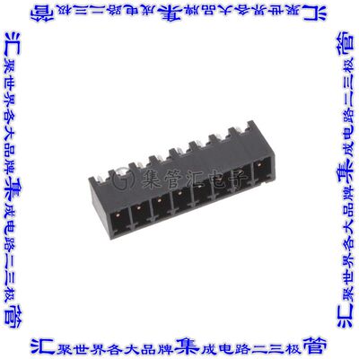 2342078-8 端子块连接器8POS接头公引脚带罩3.81mm黑色垂直通孔
