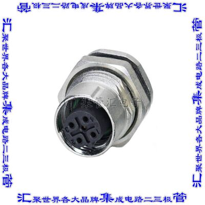1553022 圆形连接器5POS插座母插口焊接镀金面板安装通孔