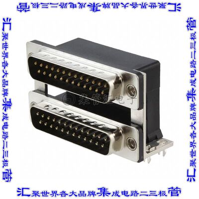 ASUB-277-25TP23 连接器25,25插头公引脚D-TYPE型通孔直角