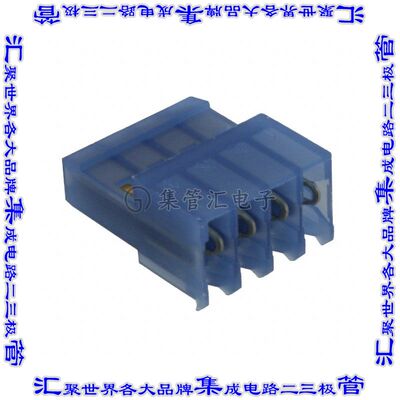 3-641192-4 矩形连接器4POS插座2.54mm母插口蓝色IDC镀金自由悬挂