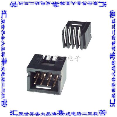 5-103166-2 针座连接器8POS接头2排2.54mm公形插针通孔直角镀金