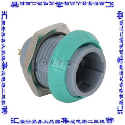 PLB1G520002 圆形连接器2POS插座母插口焊杯镀金面板安装