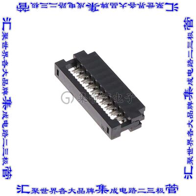 89947-120LF 矩形连接器20POS插座2排2mm母插口黑色IDC镀金自由悬