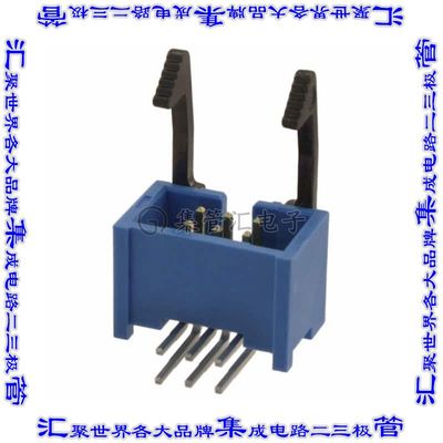 2-1761607-1 针座连接器6POS接头2排2.54mm公形插针通孔直角镀金