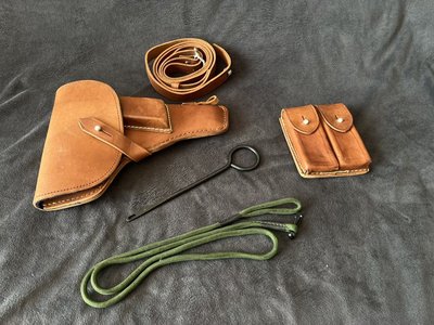 保真80年代54式套苏联TT33托卡列夫牛皮套双联套仓包钢通条防丢绳