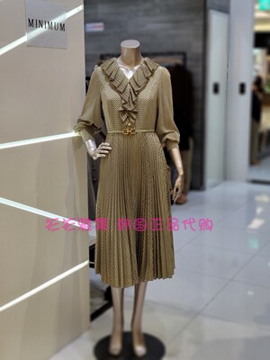 衫衫雅集韩国代购◆MINIMUM美尼蒙 动静皆美木耳边雅致韩范连衣裙