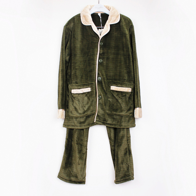 新世家族男翻领睡衣套装冬季加绒