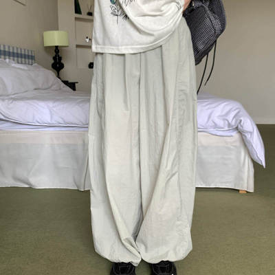 韩版高级十三行夏季薄款松紧高腰休闲百搭束脚长裤女2860休闲裤2