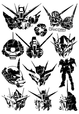 大号F0083-15高达GUNDAM卡通动漫笔记本电脑杯汽车旅行拉杆箱贴纸