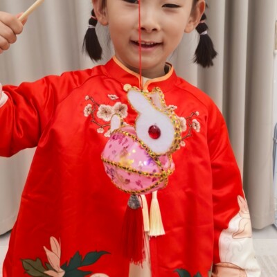 新款迷你新春元宵小兔灯笼五彩古风手提花灯布艺兔灯电子发光成品