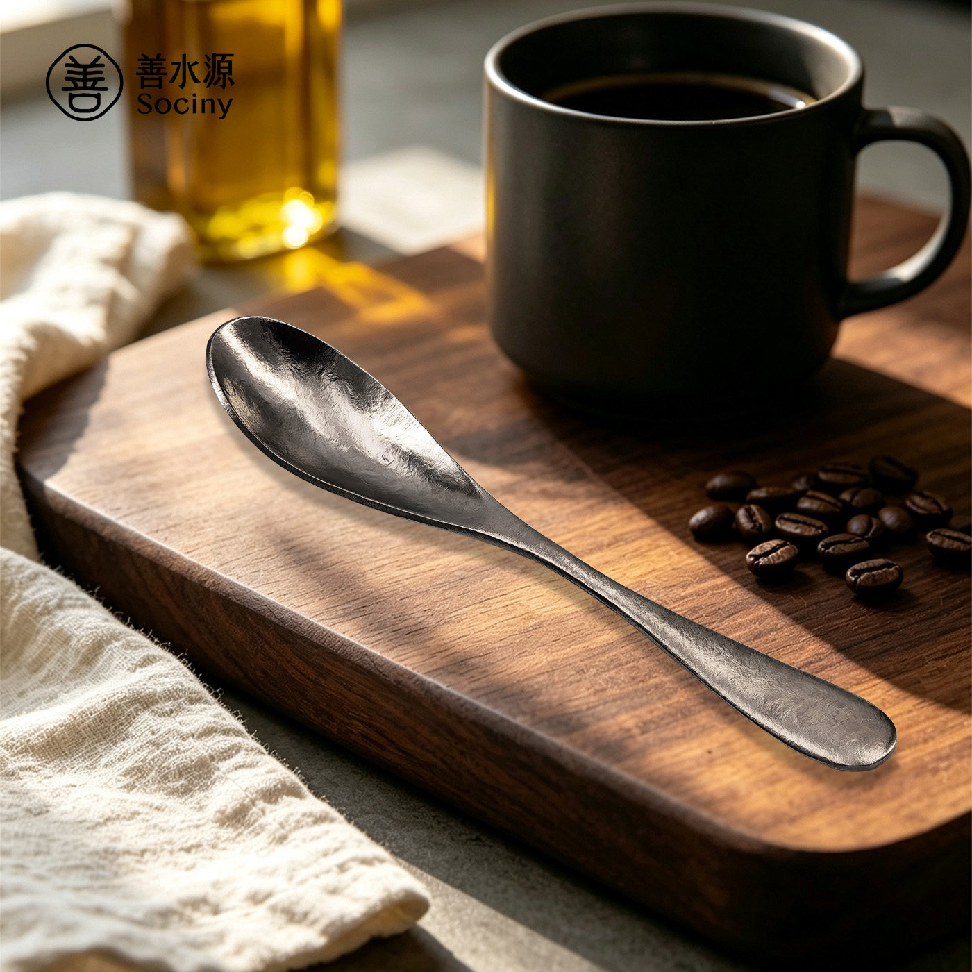 SOCINY（SOY）善水源纯钛勺精致复古高级感茶匙新中式分茶器