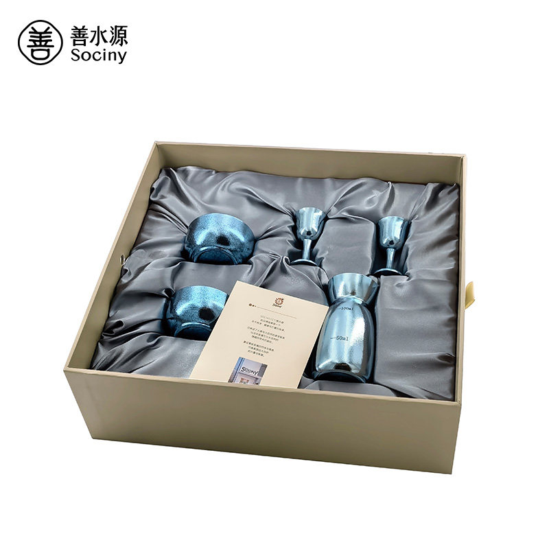 SOCINY（SOY）善水源纯钛酒具套装分酒器酒杯品茗杯
