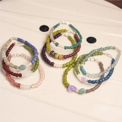 基础款油画串珠复古风琉璃手链