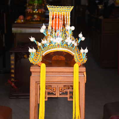 神像帽平顶冠神明帽玉皇大帝帽子