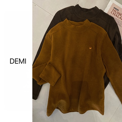 MISS RUILI 定制 2025冬季纯色爱心德绒打底保暖实穿内搭F1487