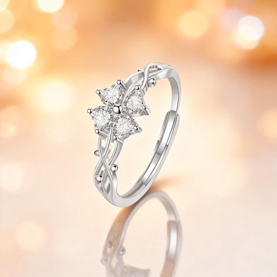 DR四叶草戒指999纯银女2025新爆款轻奢小众高级感新年礼物送女友