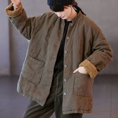 复古中式立领怀旧秋冬夹棉外套