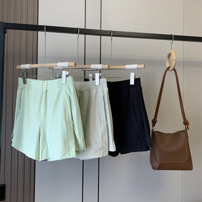 女士宽松高腰短裤短裤柔软弹力