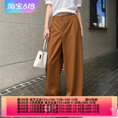 2026夏魅M系列 衣佳人折扣女装 镶边阔腿裤  天丝棉长裤2075/2575