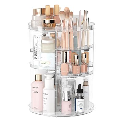 Rotating Makeup Organizer Spinning Skincare Storage Carousel