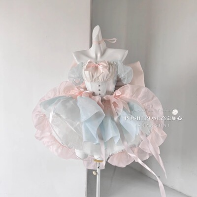 高定如心少女园游会连衣裙