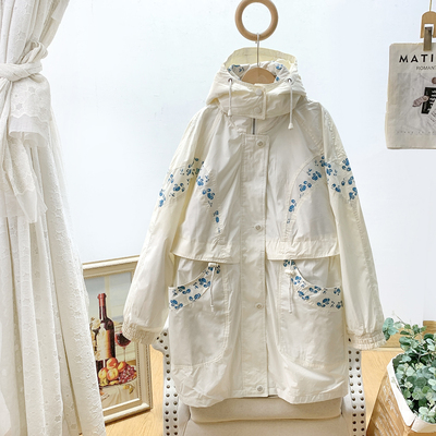 中古款/年代复古宽松大码风衣女