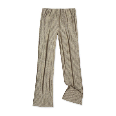 松紧腰休闲直筒裤 夏季新款阔腿裤百搭褶皱女外贸宽松长裤子08422