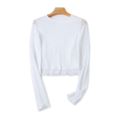 长袖薄款蕾丝打底衫上衣