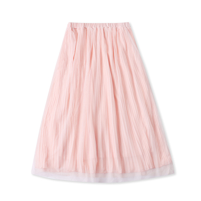 松紧腰网纱半身裙女中长款裙子