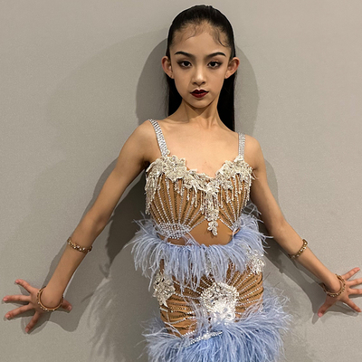 星辰舞服拉丁舞花服套装舒适合身
