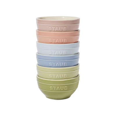 法国staub马卡龙色陶瓷米饭碗6件套小碗套装组合家用汤碗餐具礼盒