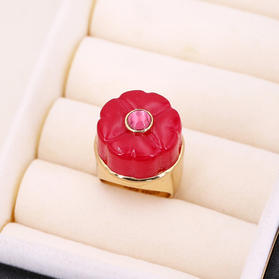 小众设计ks轻奢时尚Confection Pastry Ring 真石材糖果糕点戒指